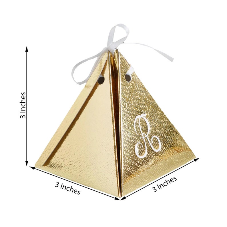 100 Pcs Pyramid Shape Personalized Wedding Favors, Party Favor Boxes ...
