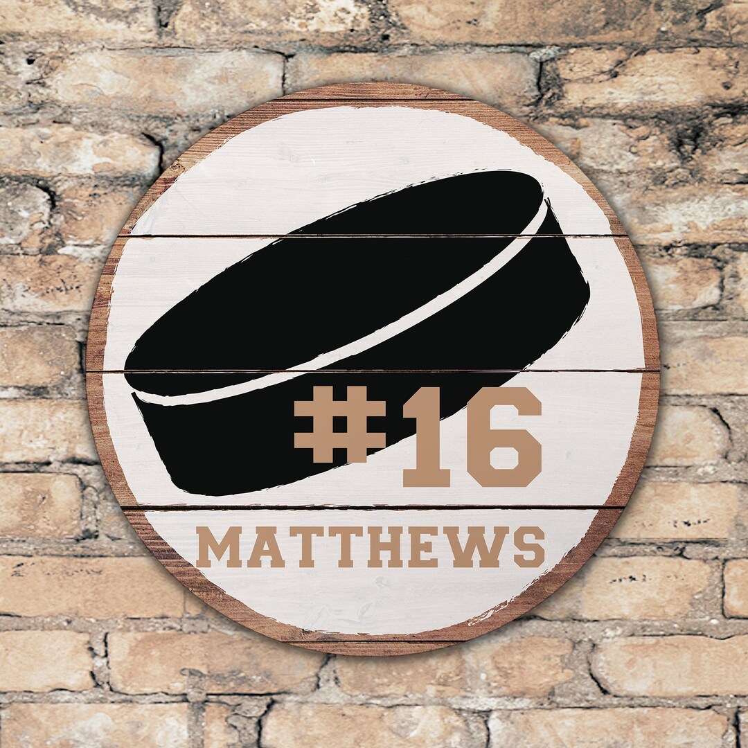 Hockey Puck Personalized Round Wood Wall Sign - Etsy