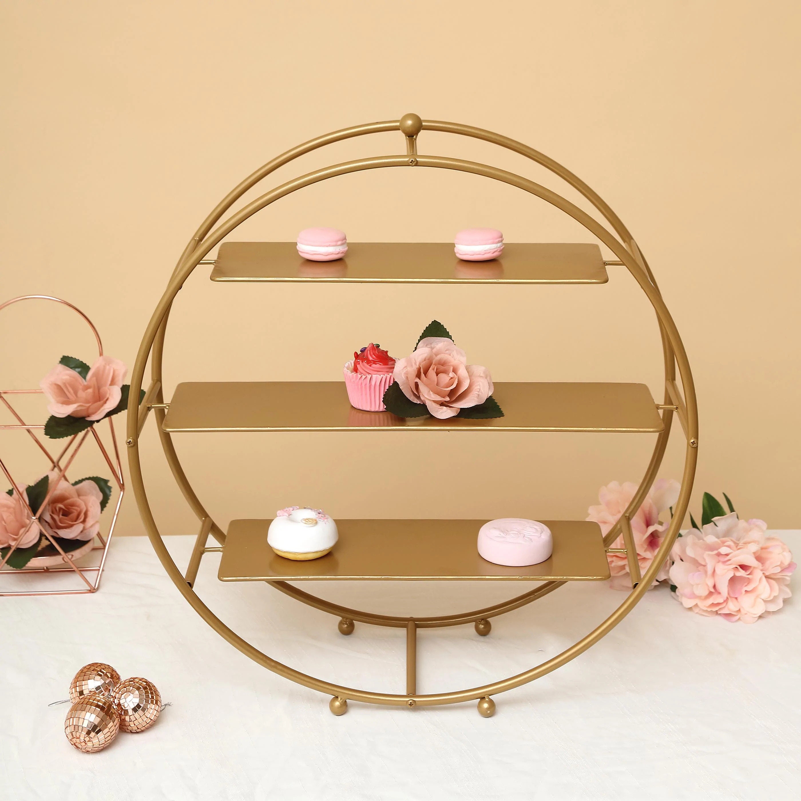 21 Matte Gold Metal 3-tier Cupcake Stand Round Dessert - Etsy