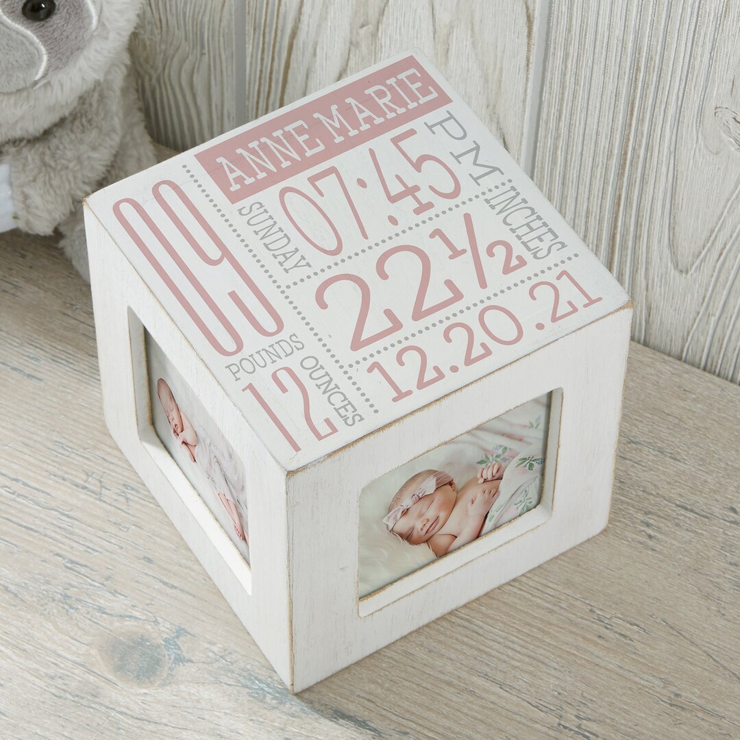 Baby Love Birth Information Personalized Photo Cube - Etsy