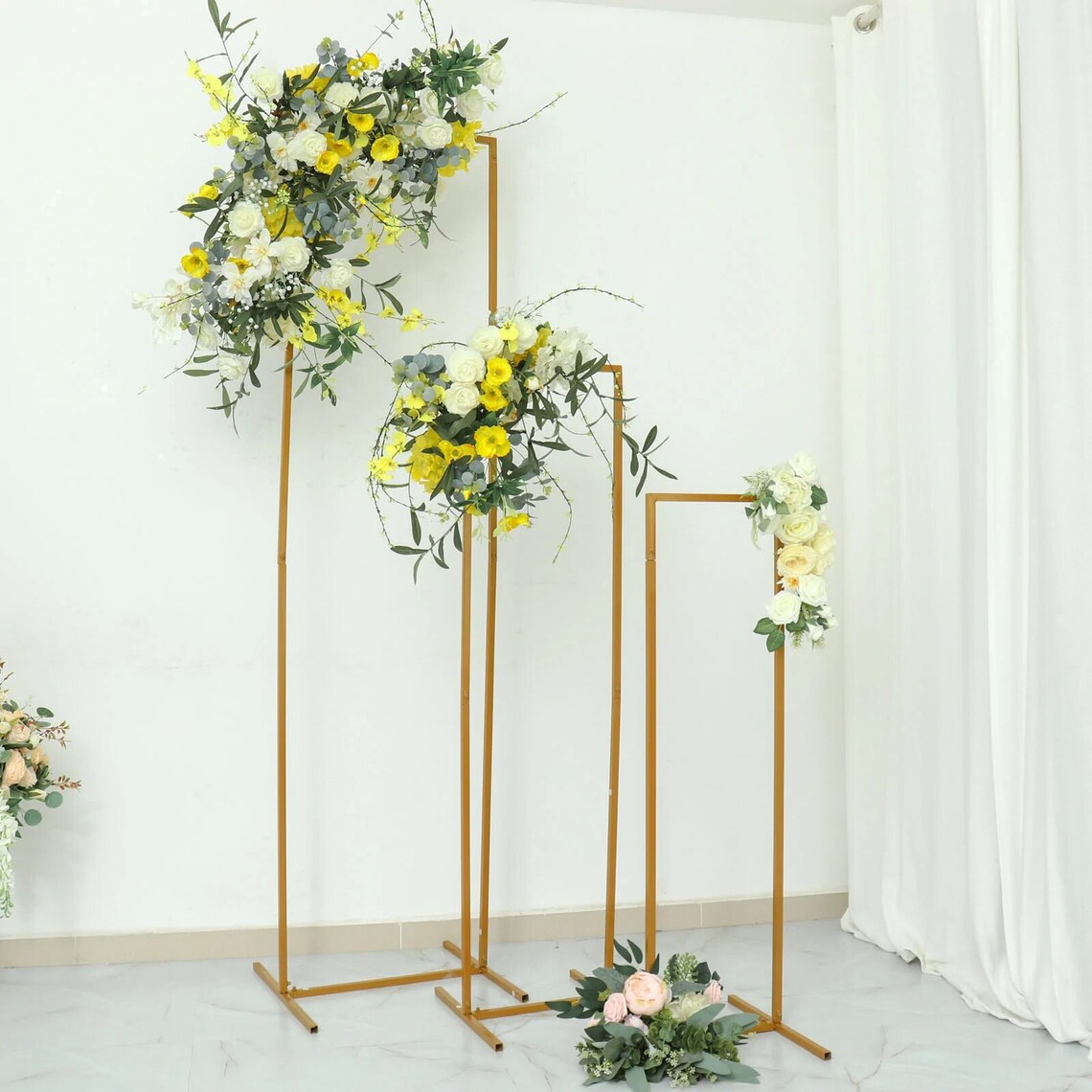 Set of 4 Gold Metal Frame Wedding Arch Rectangular Backdrop - Etsy