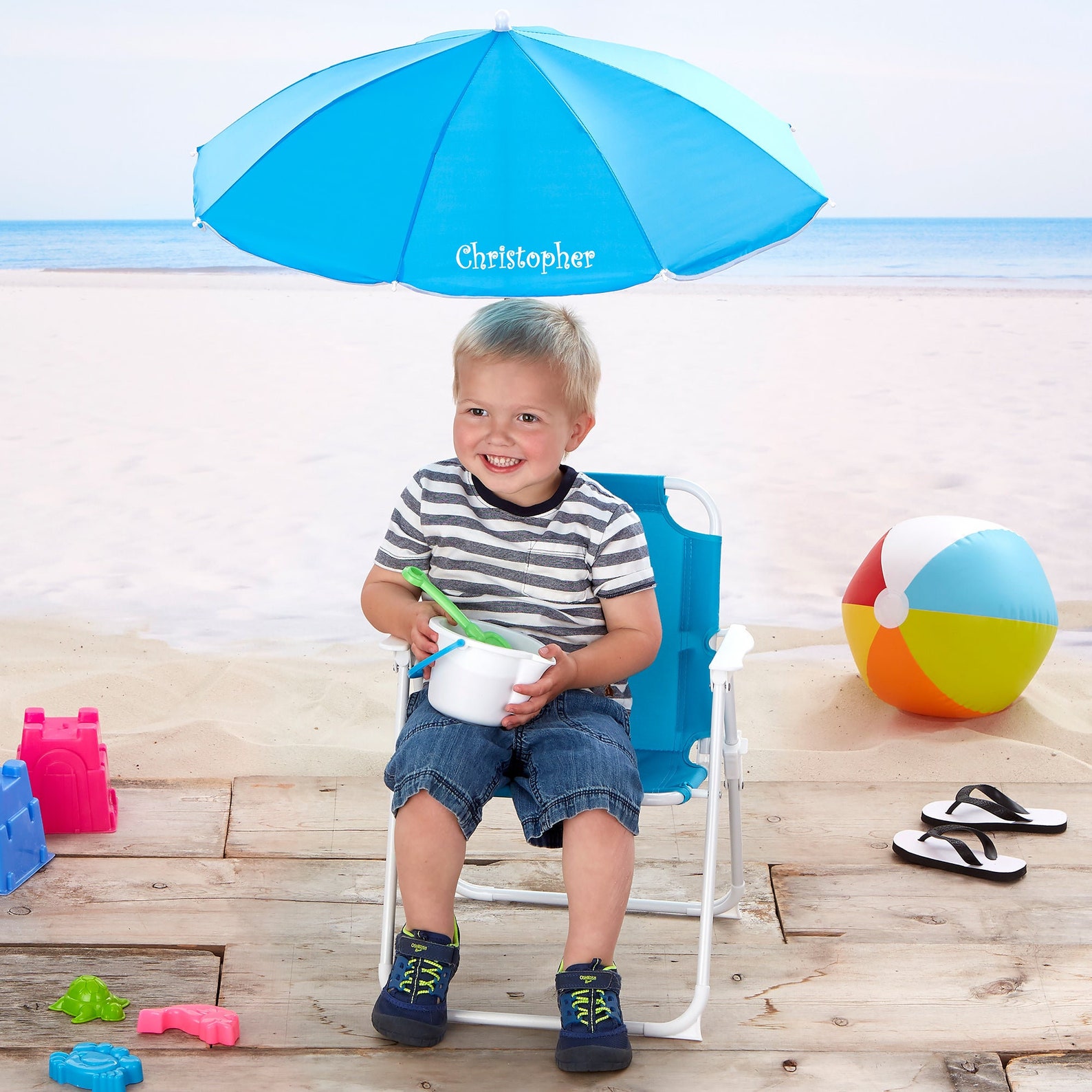 Kid's Beach Chair & Personalized Umbrella Set - Etsy