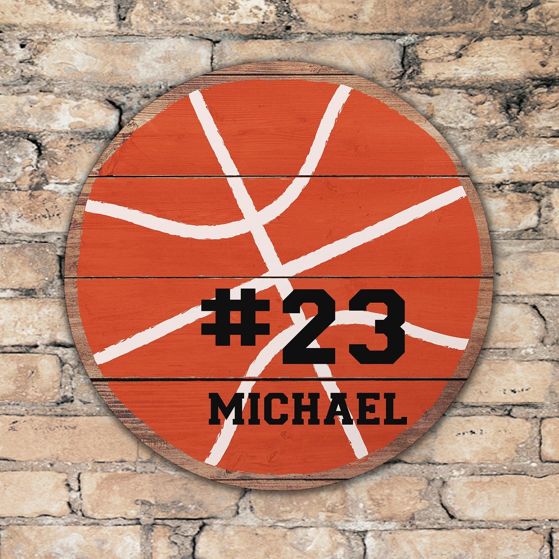 Basketball Personalized Round Wood Wall Sign - Etsy