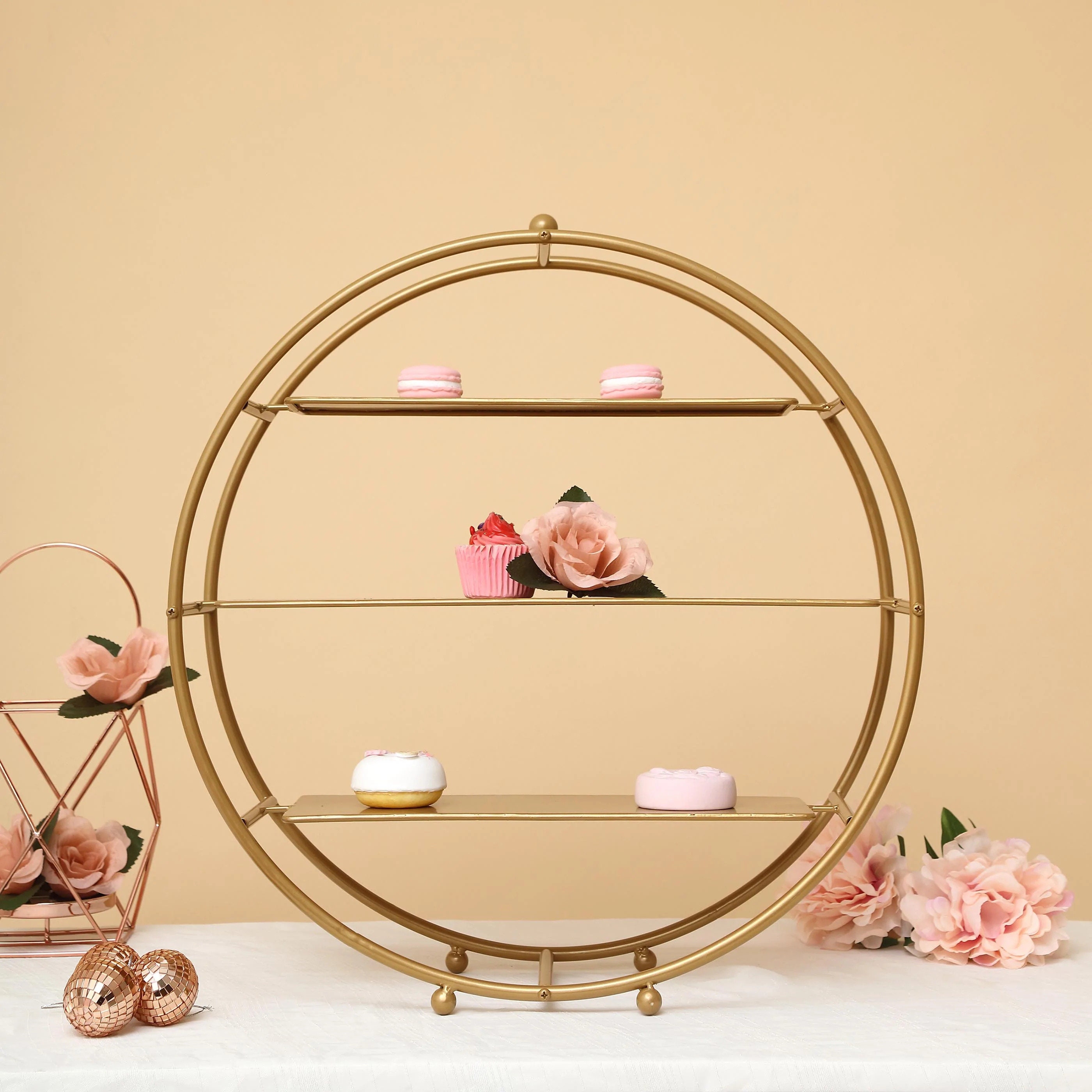 21 Matte Gold Metal 3-tier Cupcake Stand Round Dessert - Etsy