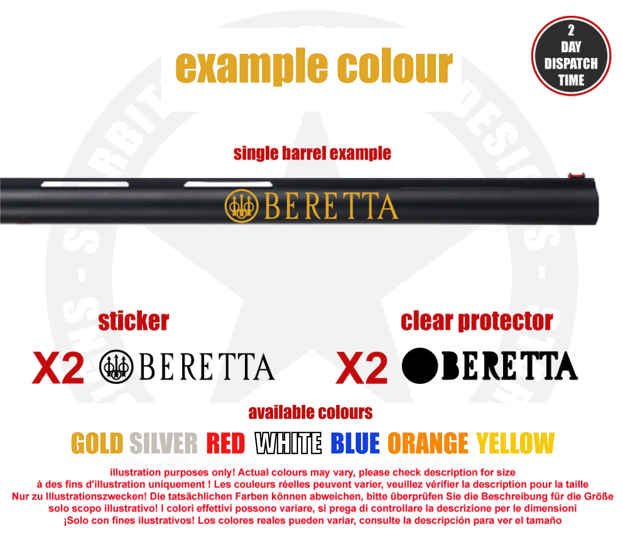 Beretta Vinyl Decal Sticker X2 for Application on Shotgun Gun - Etsy
