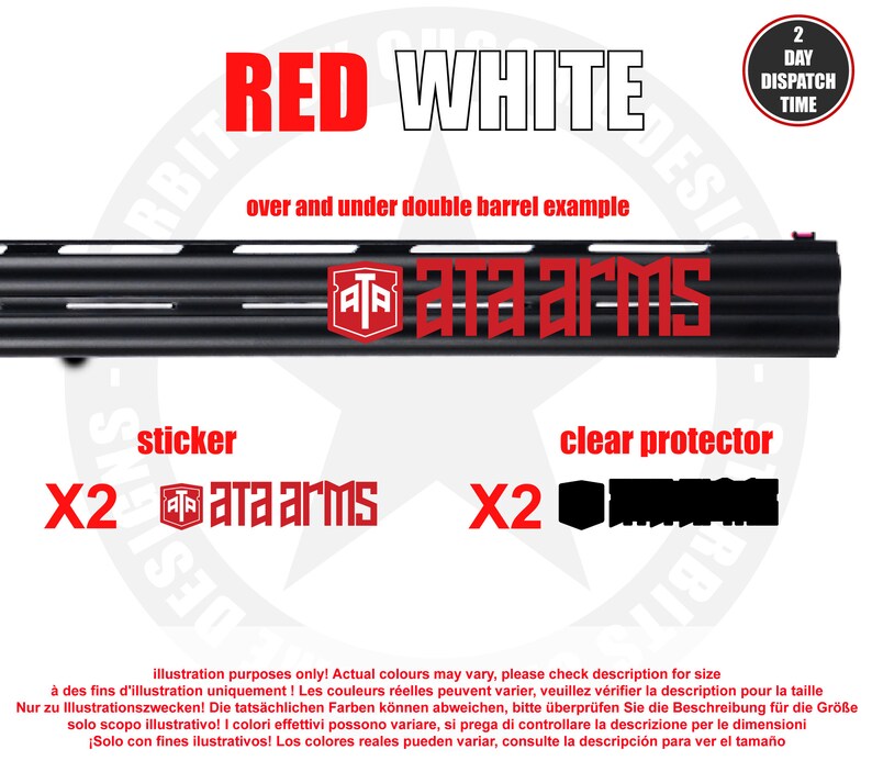 ATA ARMS Autocollant en vinyle x2 pour application sur fusil de chasse ...