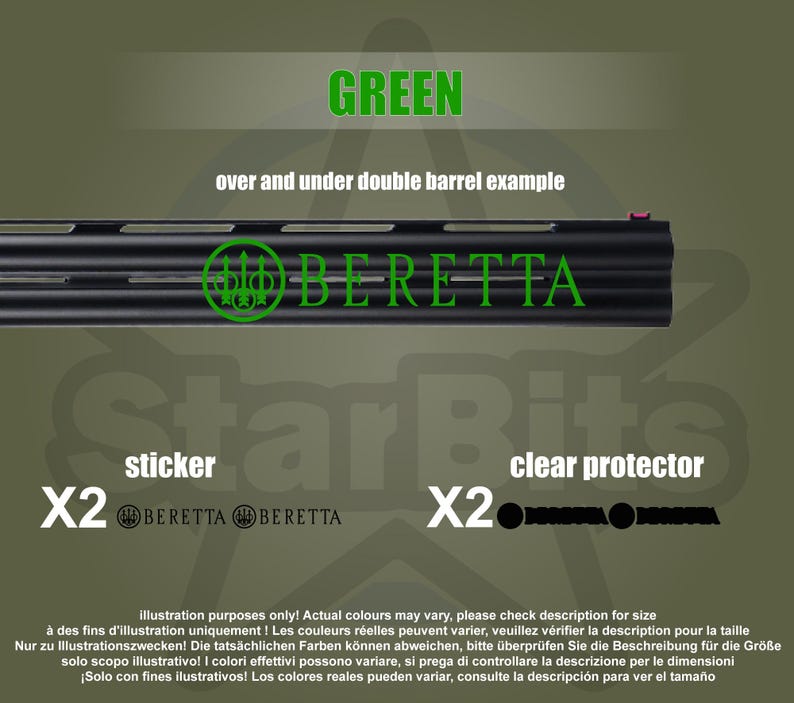 Beretta Vinyl Sticker X2 for Application on Shotgun Gun Safe Cabinet ...