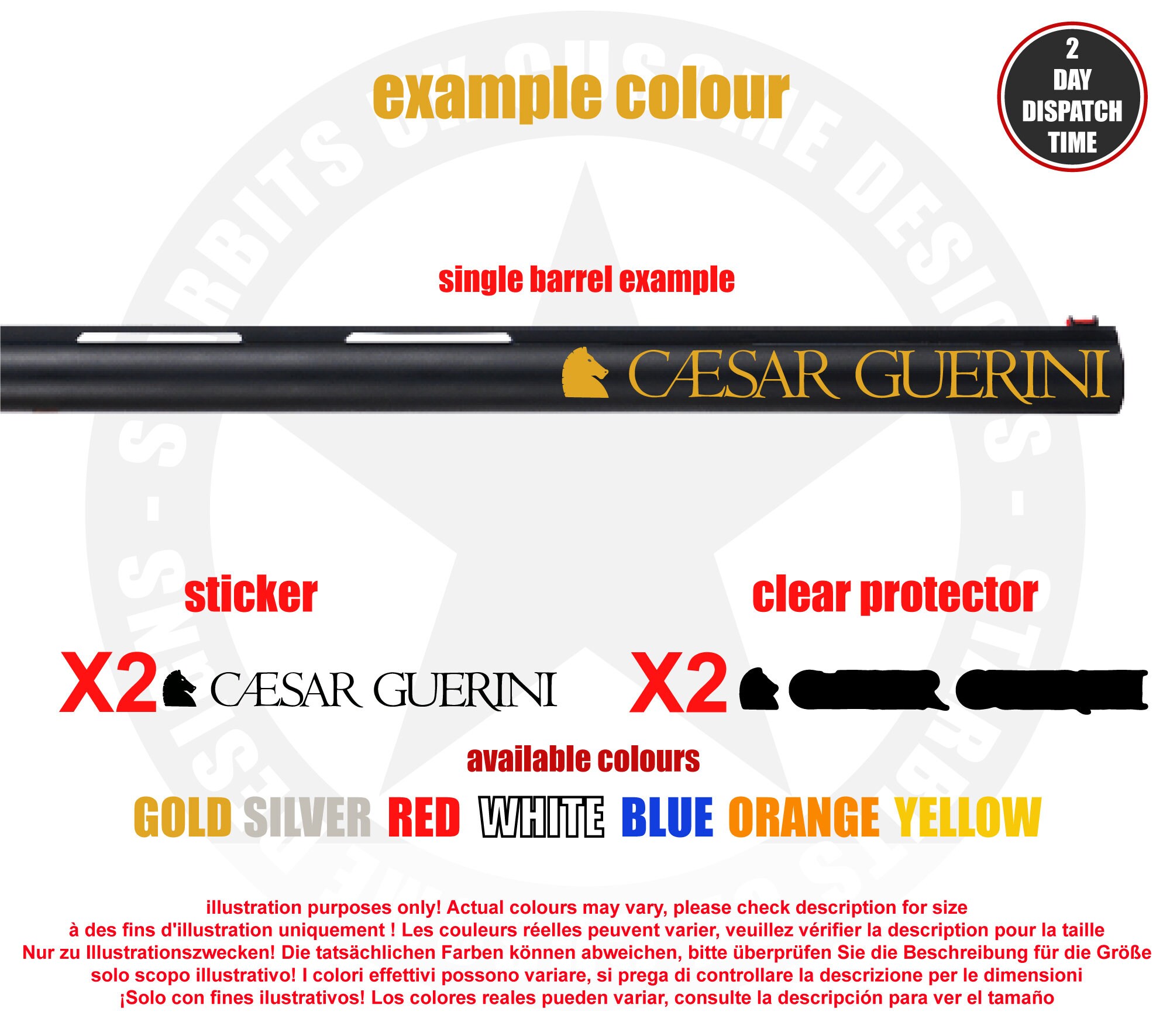 CAESAR GUERINI Vinyl Decal Sticker for Application on Shotgun Gun Safe ...