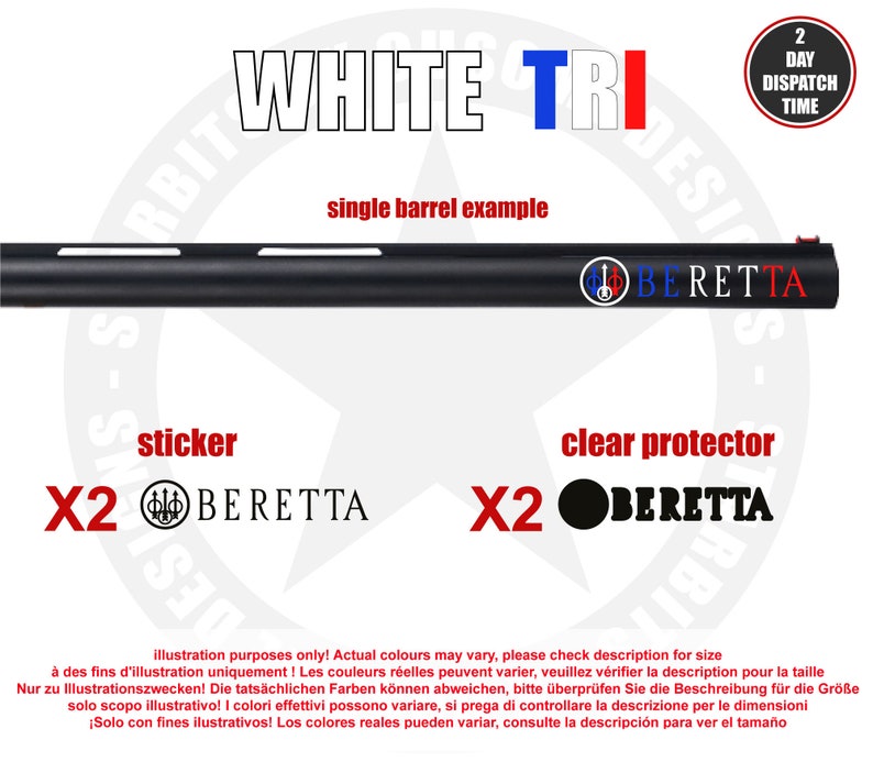 Beretta Vinyl Decal Sticker X2 for Application on Shotgun Gun - Etsy
