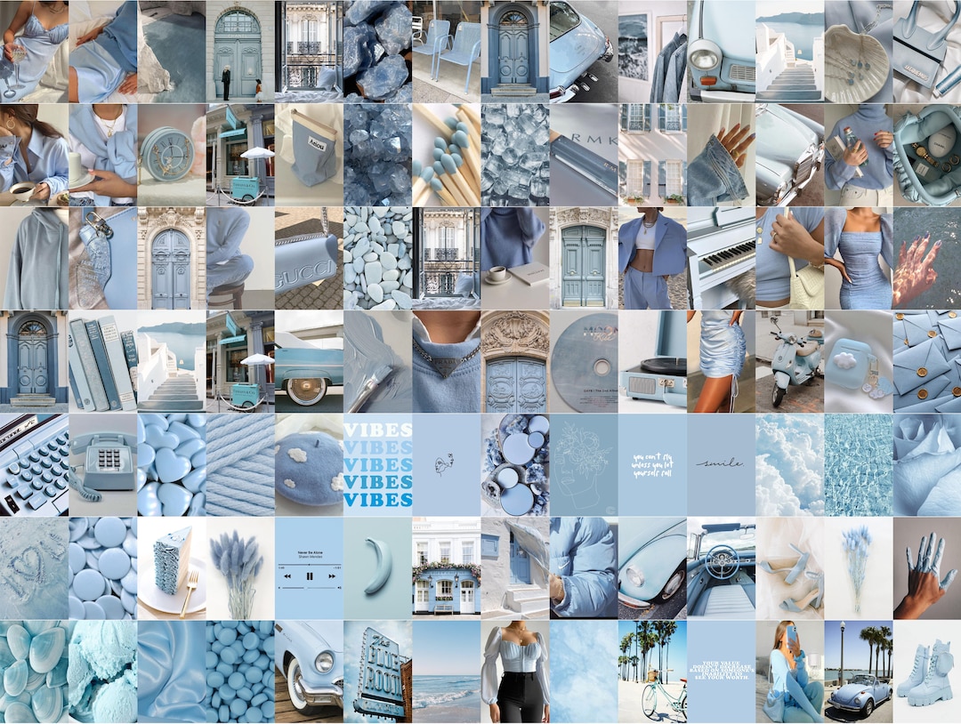 120 PCS Blue Wall Collage Kit Blue Aesthetic Room Decor - Etsy