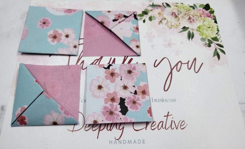 Cherry Blossom Corner Bookmark Set of 4 Blue Clouds - Etsy