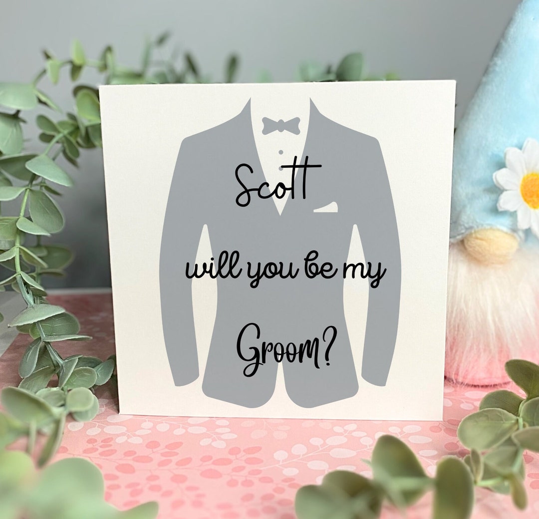 Personalised Will You Be My Groom Greeting Card, Wedding Newly Wedded Couple, Proposal Ask Card ...