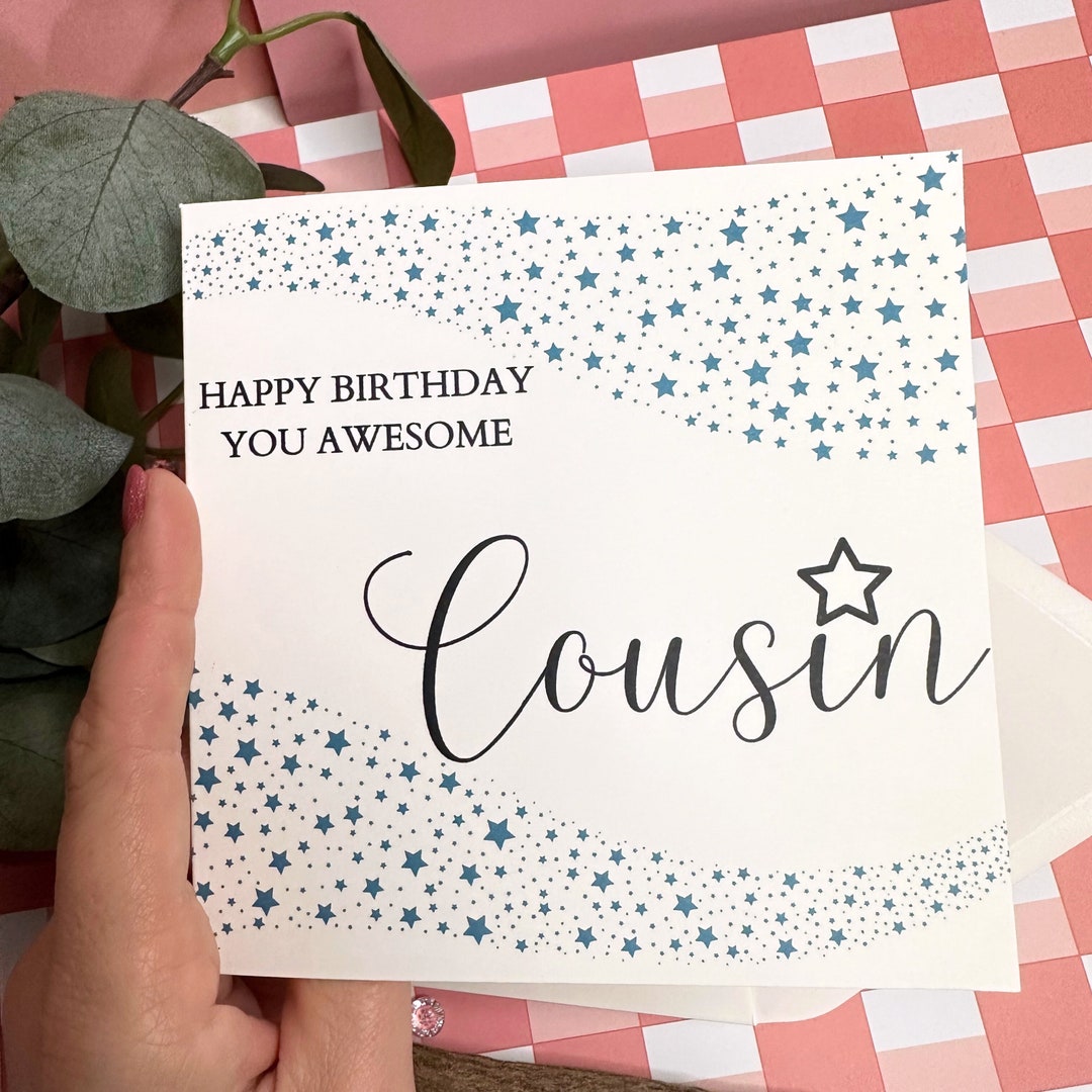 Happy Birthday You Awesome Cousin Personalised Greeting Card, Shooting ...