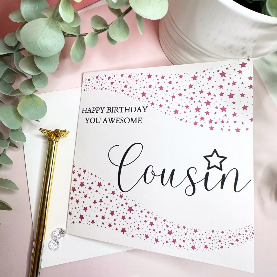 Happy Birthday You Awesome Cousin Personalised Greeting Card, Shooting ...