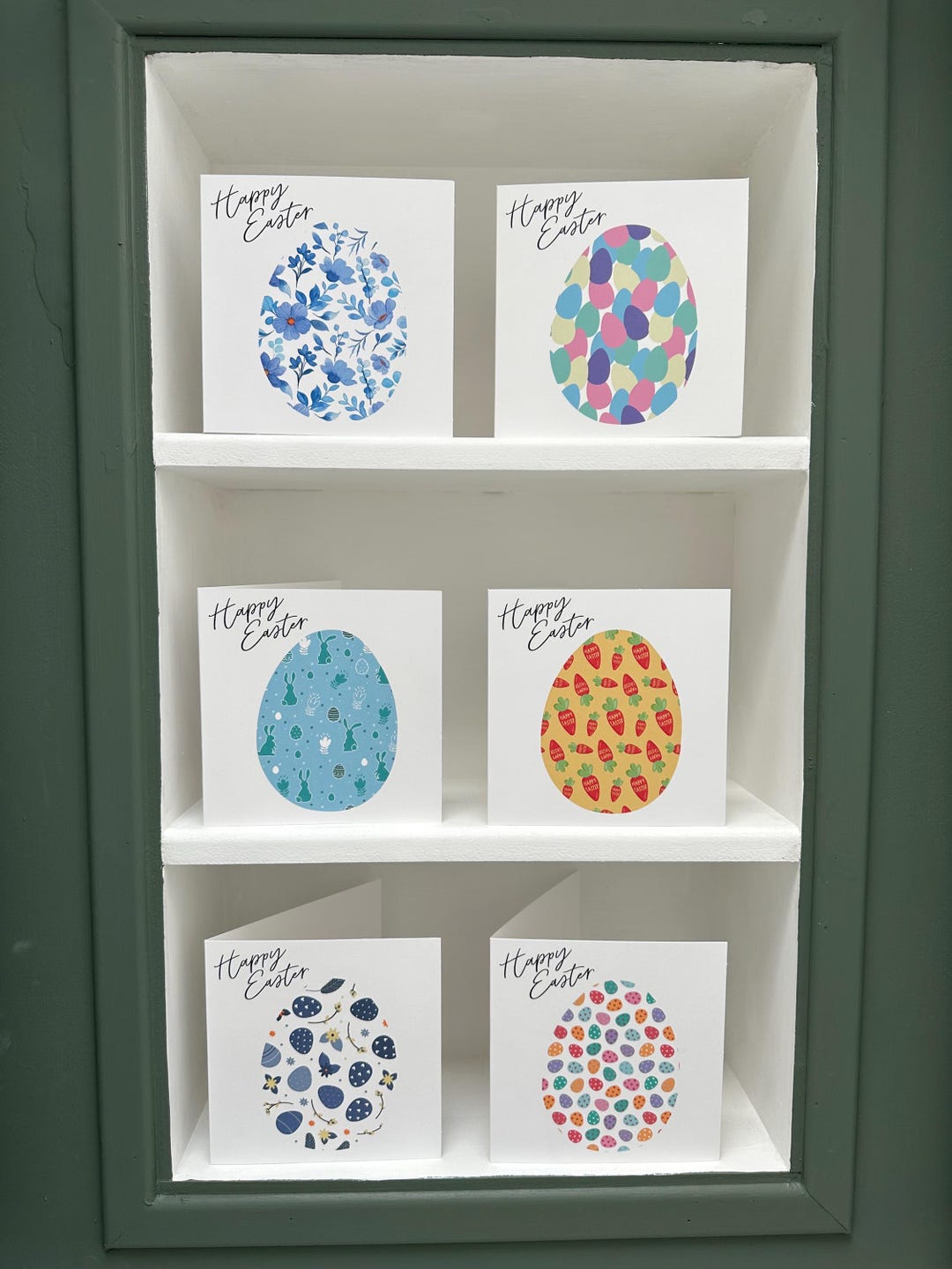 Happy Easter Bundle Set 6 Greeting Card , Colourful Easter Eggs, Unique ...