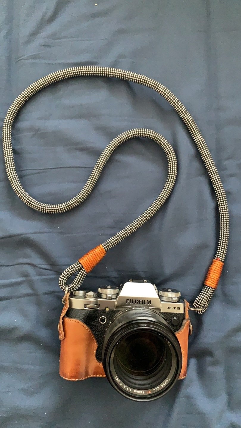 Checkered Black/silver Handmade Camera Strap - Etsy