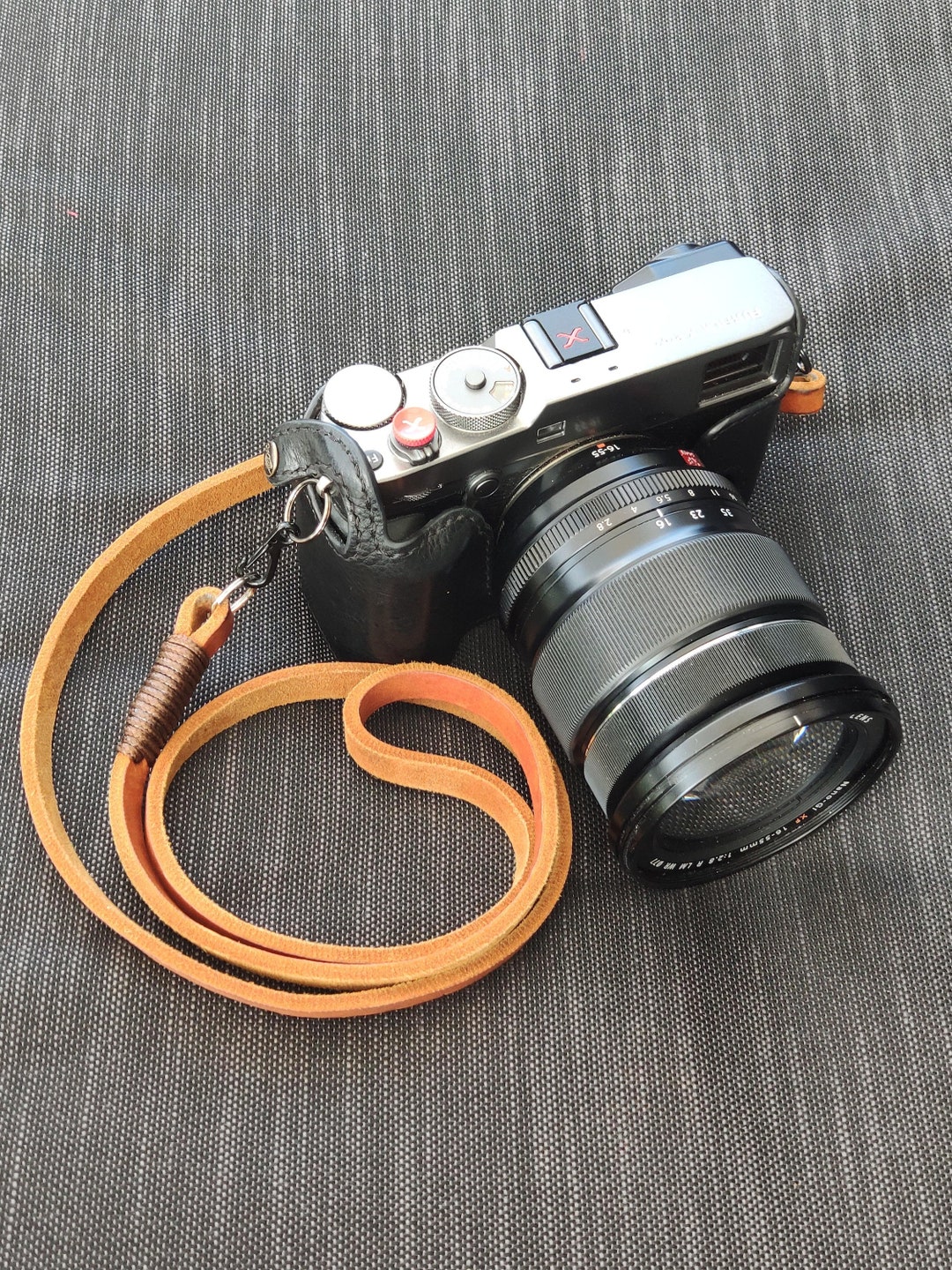 Real Pull-up Waxed Leather Camera Strap - Cognac 10mm - Etsy