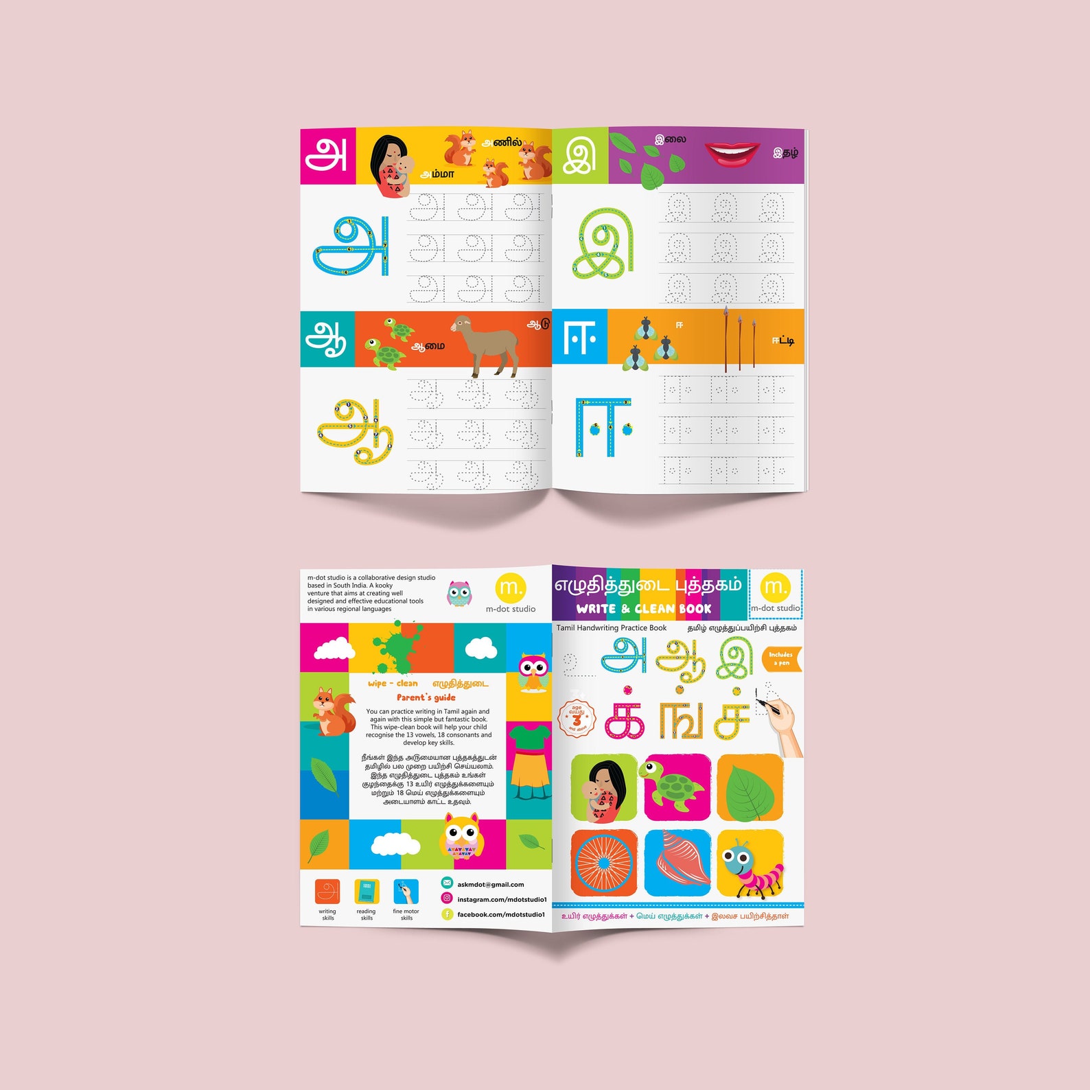 Tamil Handwriting Book - Alphabets, Wipe and Clean, Learn to Write ...