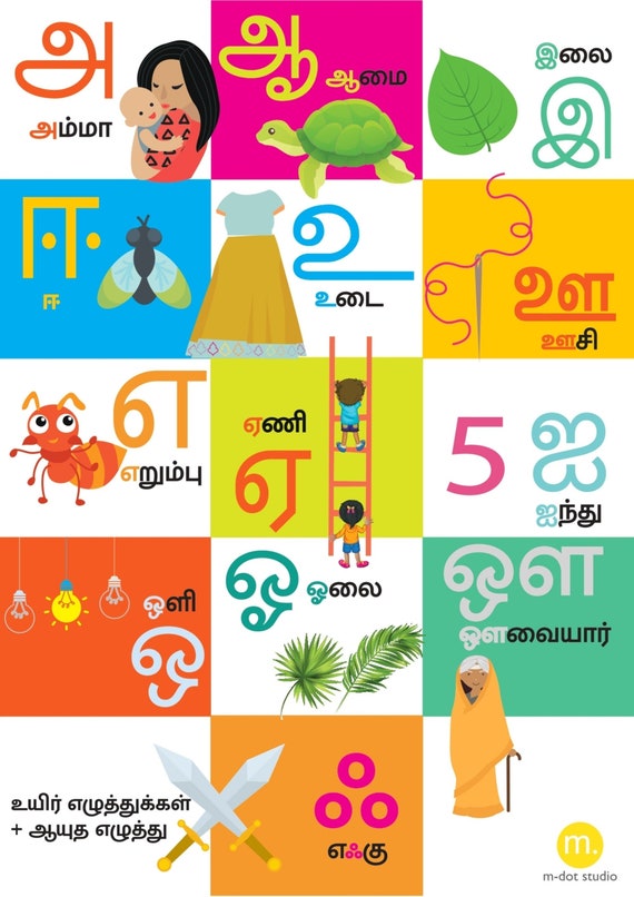 Tamil Alphabet Chart For Kids