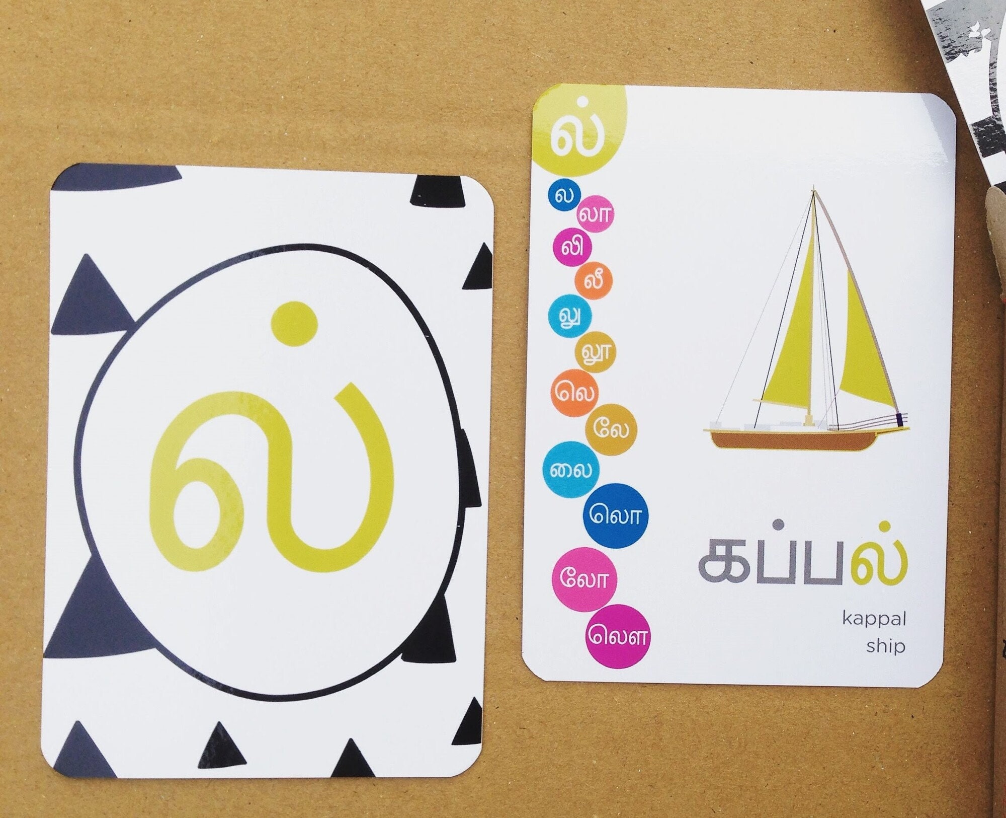 Tamil Alphabets Flash Cards - 18 Thick, Glossy, Big Size Cards - Self ...