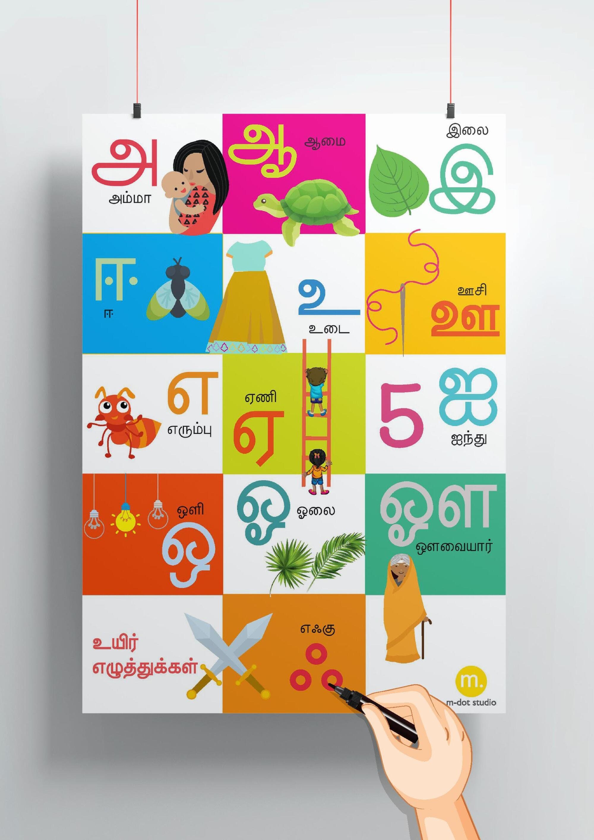 Tamil Alphabets Poster, Learning Tamil, School Print, Tamil Poster ...