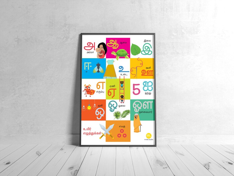 Tamil Alphabets Poster Learning Tamil School Print Tamil - Etsy