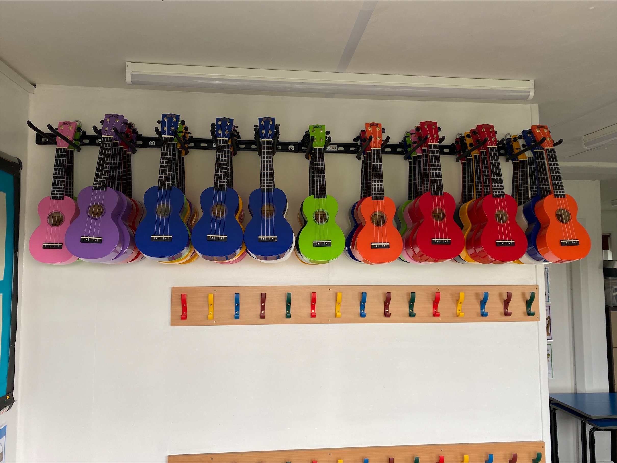 Ukulele Wall Rack: Space-saving Ukulele Storage - Ideal for Classrooms ...