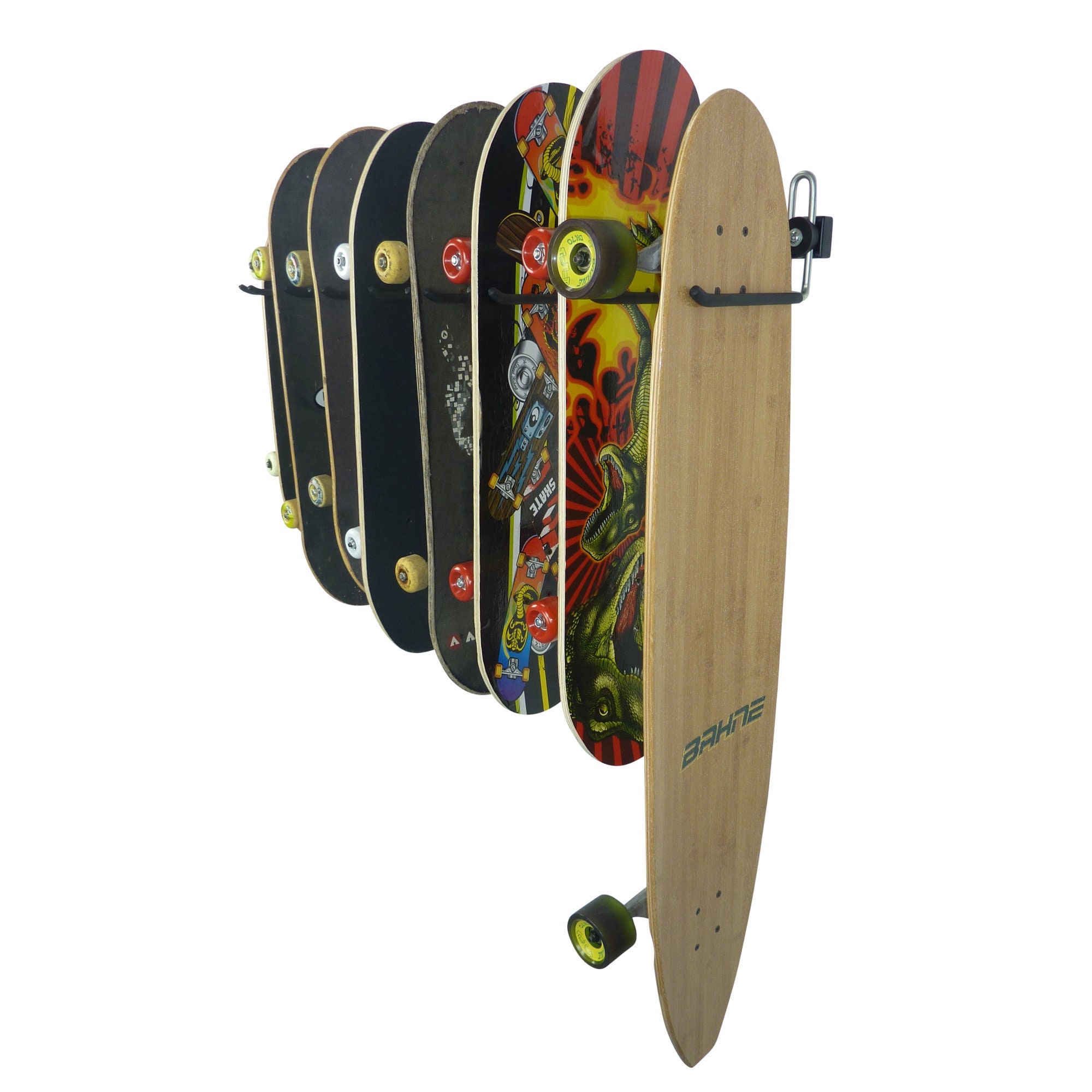 Skateboard Rack. Wall Storage and Display Rack for up to 8 Skateboards ...