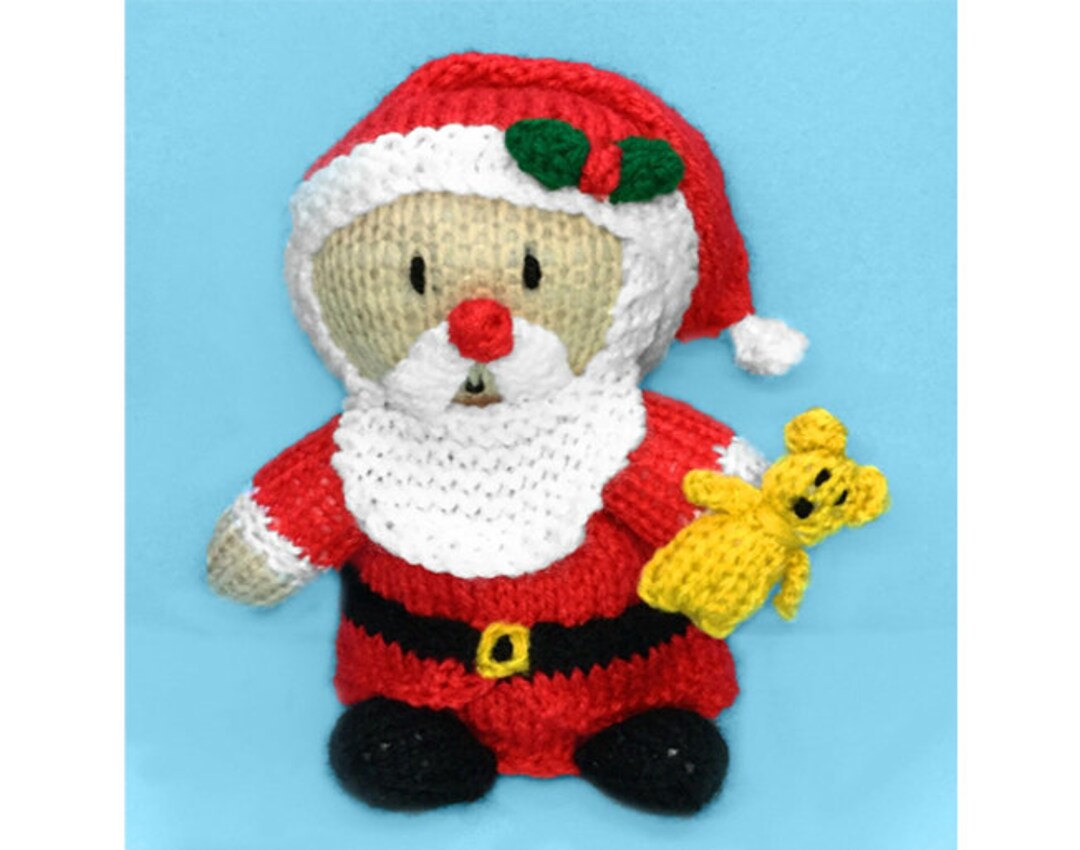 KNITTING PATTERN - Santa With Teddy Bear Chocolate Orange Cover / 14cms ...