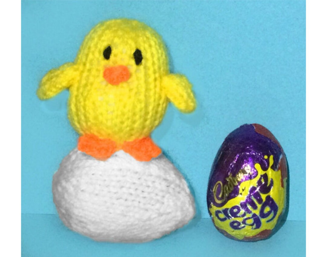 KNITTING PATTERN - Easter Chick on Egg Chocolate Cover Fits Creme Egg ...