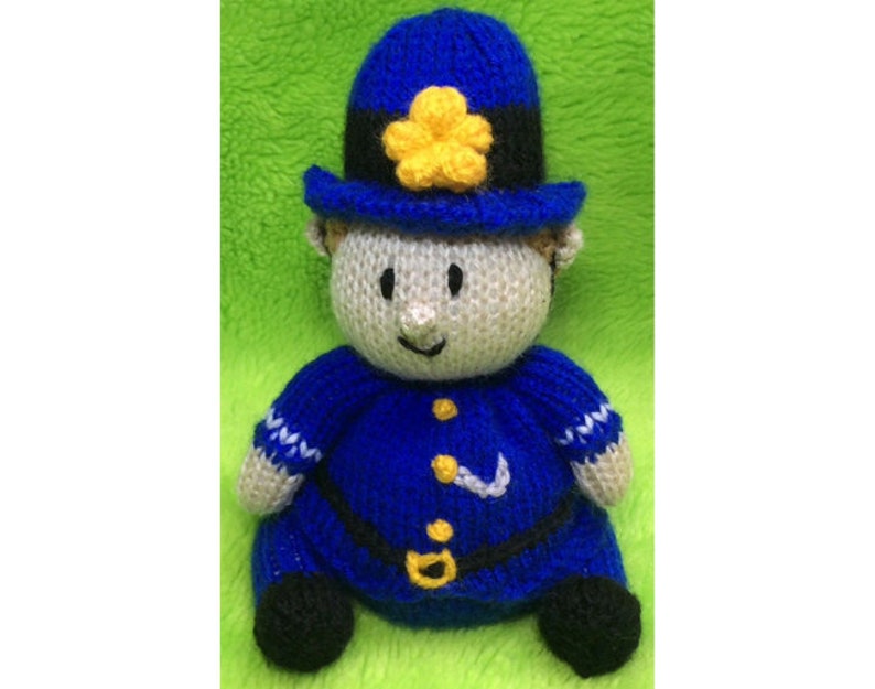 KNITTING PATTERN - Mr Plod Policeman Inspired Choc Orange Cover /17cms ...