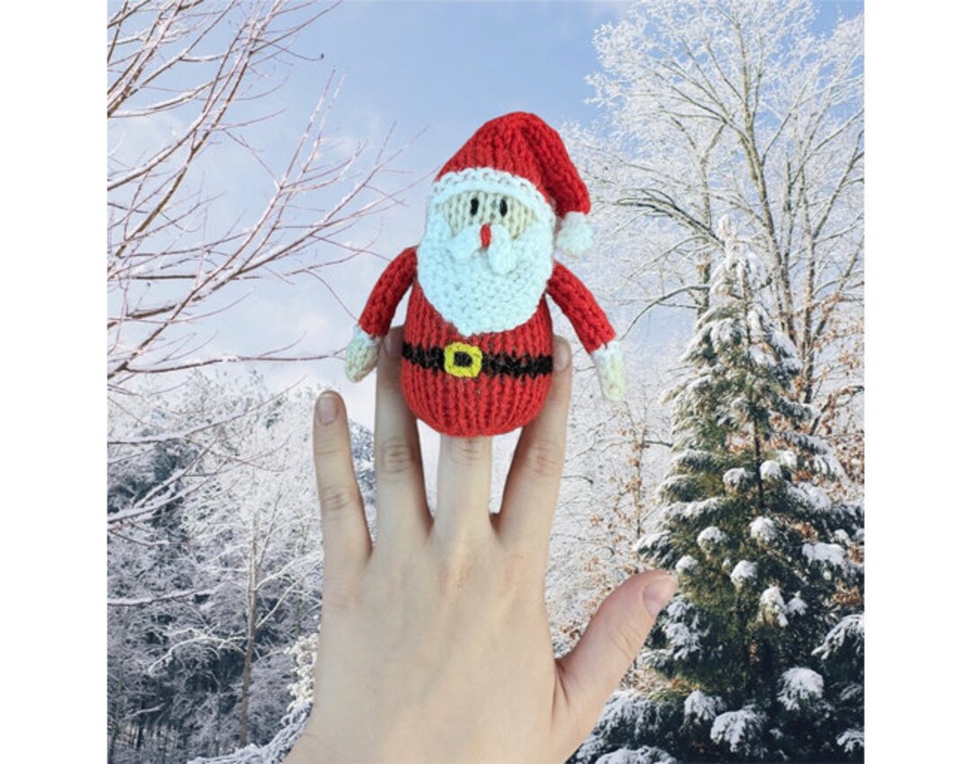 KNITTING PATTERN - Father Christmas Santa Claus Finger Puppet Play Song ...