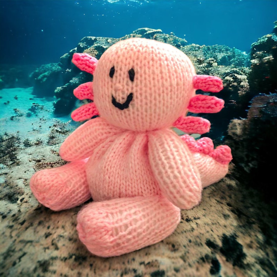 KNITTING PATTERN - Alex the Axolotl Choc Orange Cover / 15 Cms Sea ...