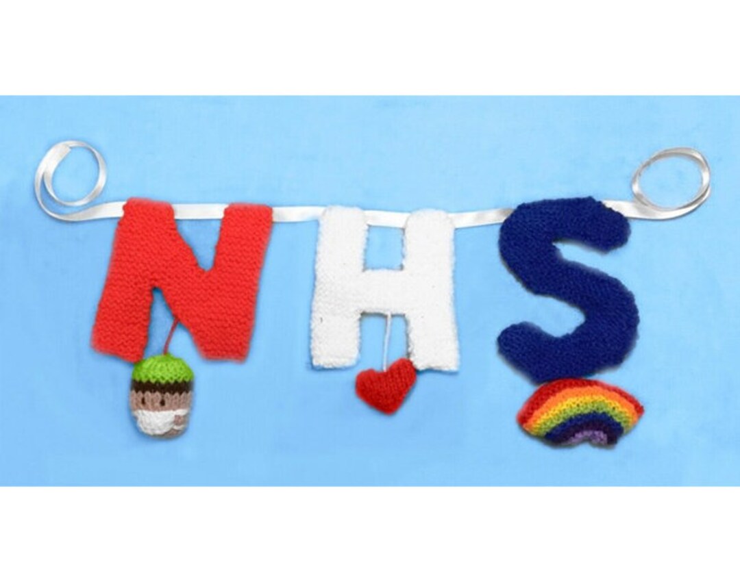 KNITTING PATTERN - NHS Garland Decoration With Scrubs, Heart and ...