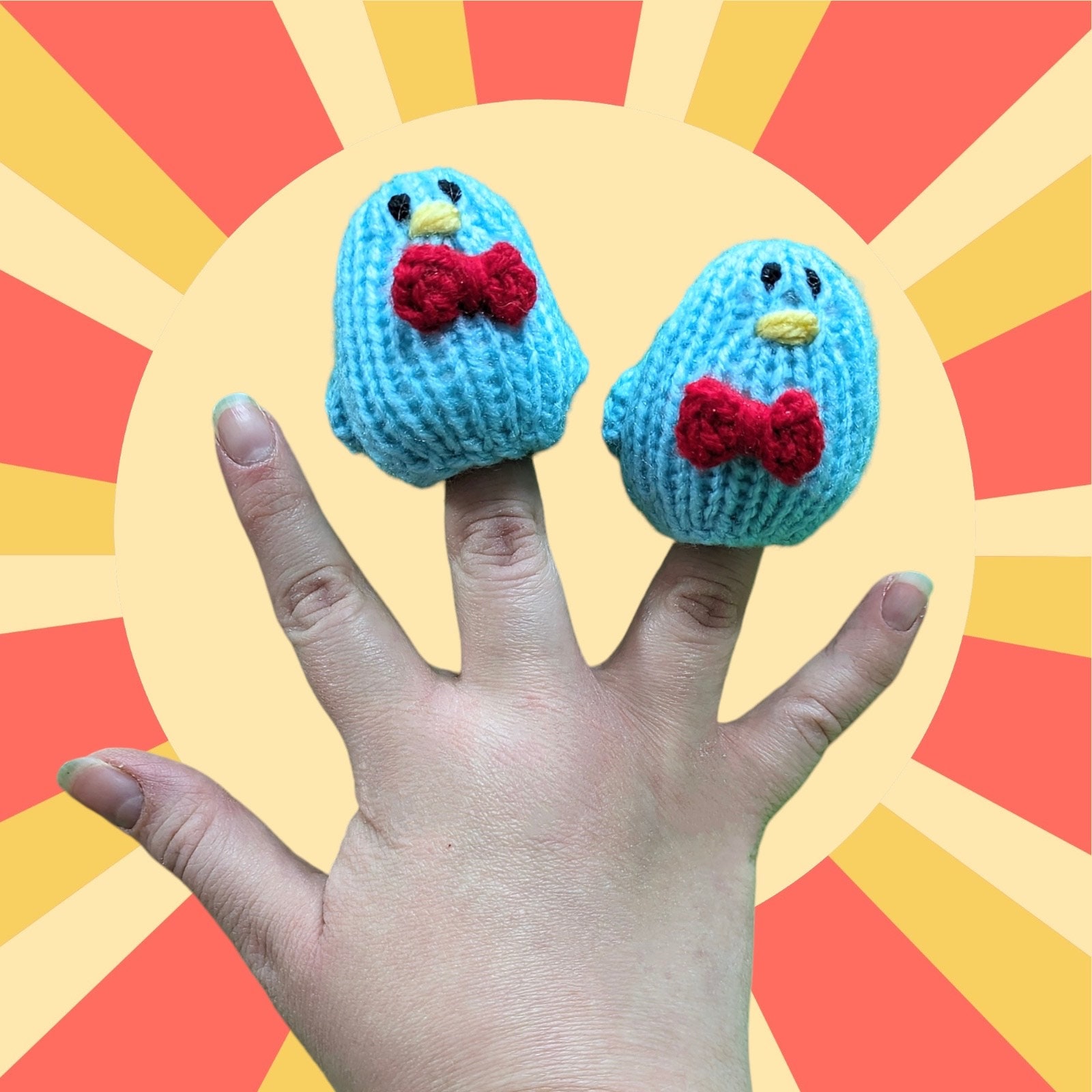 KNITTING PATTERN - Two Little Dickie Birds Finger Puppet Nursery Rhymes ...