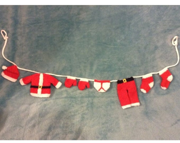 Santa's Christmas's Washing Line Bunting Garland/santa Claus Laundry ...
