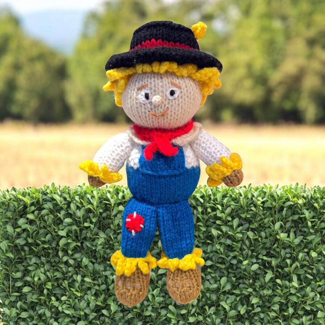 KNITTING PATTERN - Boy Scarecrow Inspired Choc Orange Cover /28cms Toy ...