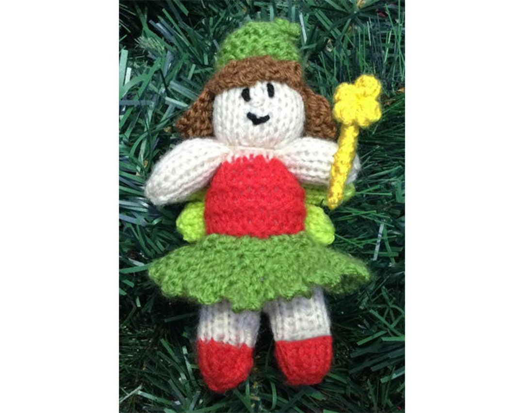 KNITTING PATTERN - Christmas Fairy Pixie Bauble 12 Cms Tree Decoration ...