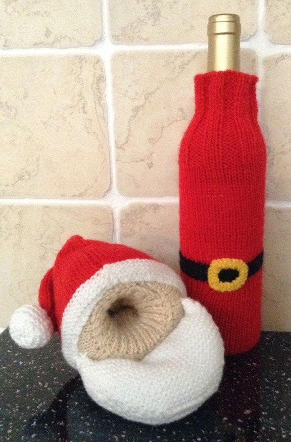 Wine Bottle Cover Knitting Pattern 152 Knitting Pattern Santa Bottle