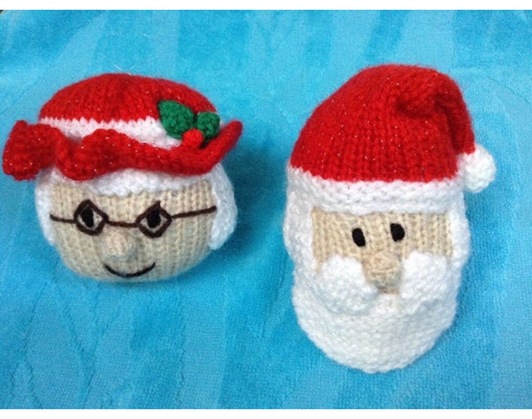 KNITTING PATTERN - Father Christmas and Mother Christmas Bauble Tree ...