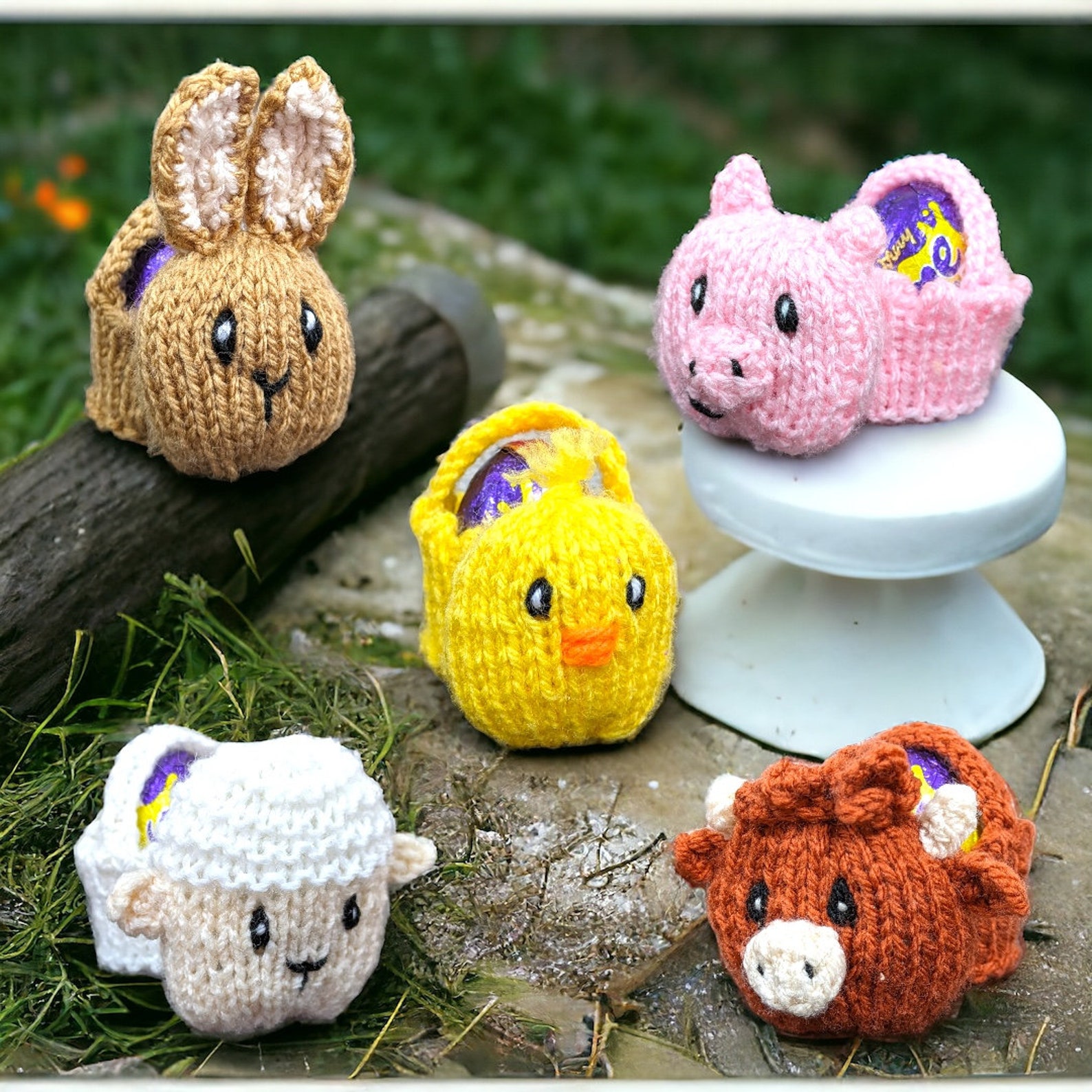 KNITTING PATTERN - Easter Farm Animals Basket Fits Creme Egg - Etsy