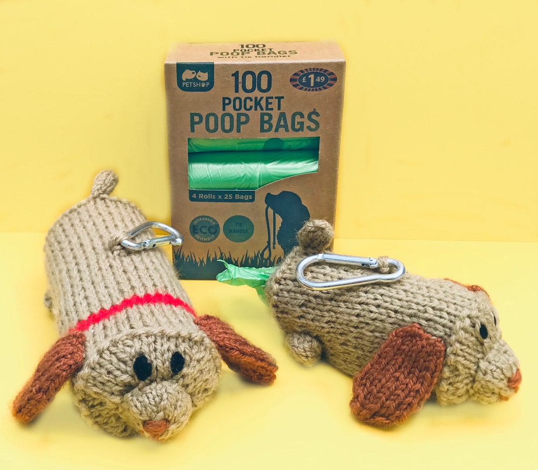 KNITTING PATTERN - Doggy Poop Bag Covers - to Fit 9 Cms and 13 Cms Bags ...