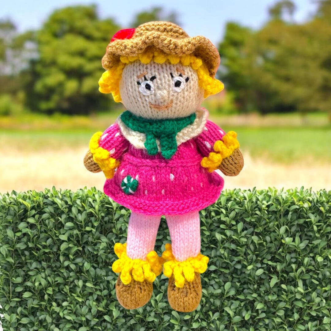 KNITTING PATTERN - Girl Scarecrow Inspired Choc Orange Cover /28cms Toy ...