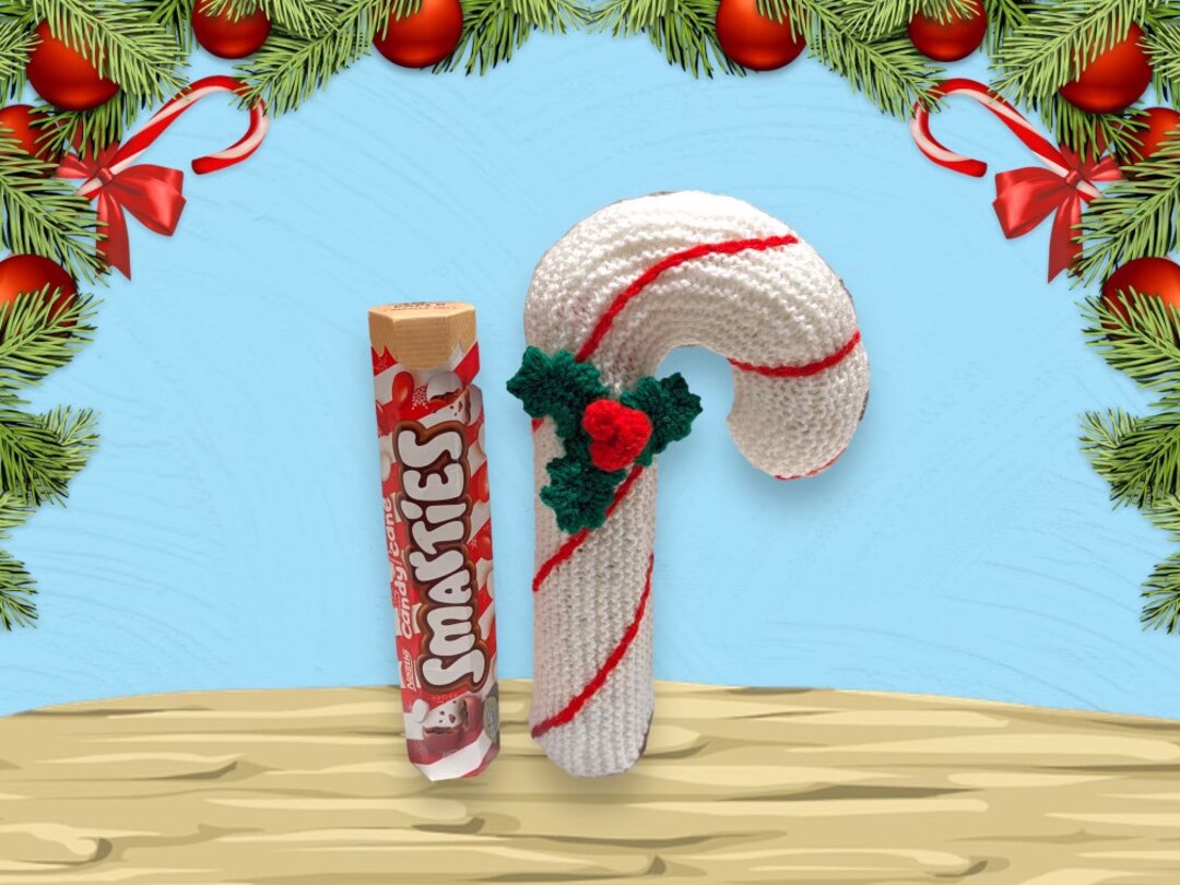 KNITTING PATTERN - Christmas Candy Cane Smarties Sweet Holder 22 Cms - Etsy