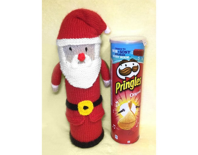 KNITTING PATTERN - Father Christmas Santa Pringles Crisps Holder 26 Cms ...