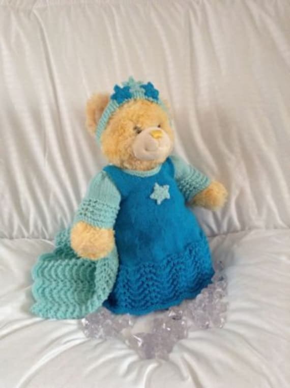 KNITTING PATTERN Snow Queen Costume Elsa Blue Fits Build a | Etsy