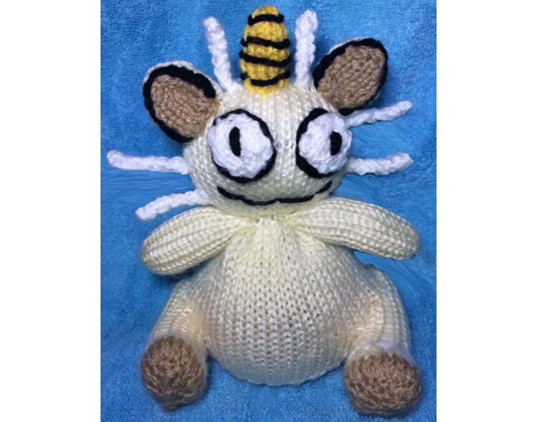 KNITTING PATTERN - Meowth Inspired Chocolate Orange Cover/ 15 Cms Toy ...