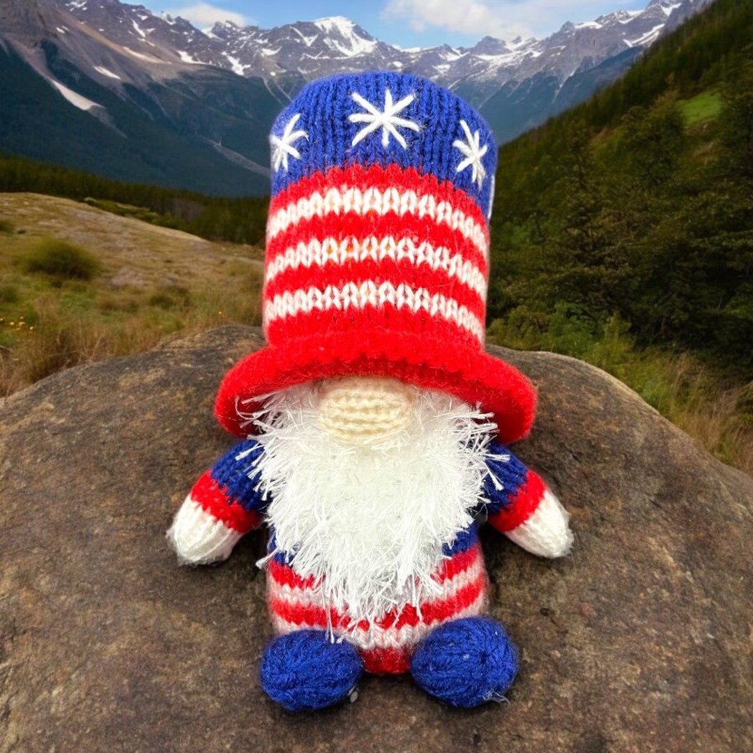 KNITTING PATTERN - USA America Gonk Gnome Boy Choc Orange Cover / 15 ...