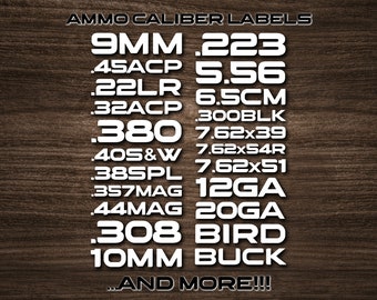 Ammo Can Bullet Vinyl Decal Label Stickers Various Calibers - Etsy