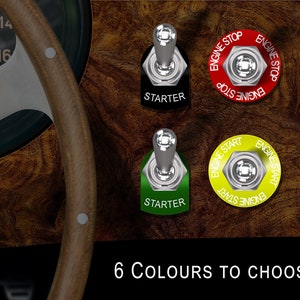 Classic Car Toggle Switch Label Tags, ( Any HOLE Size ) ( Any TEXT ...